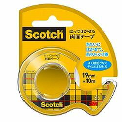 文具 ＞ 事務用品 ＞ 粘着テープ。くり返し貼ってはがせる両面テープ。デリケートな資料や写真などの貼りつけに便利です。◆材質：基材：ポリプロピレン、粘着剤：特殊アクリル系粘着剤◆本体サイズ：テープサイズ：19mm幅×10m巻◆巻芯径：25m...