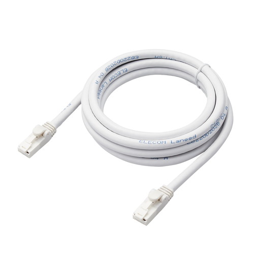 LANケーブル CAT6A対応 EU RoHS指令準拠 爪折レ防止 簡易パッケージ仕様 2m ヨリ線 ホワイト検索キーワード:ELECOM | えれこむ | その他アクセサリー |■ツメ折れ防止プロテクタと屈曲に対する耐久性が高い新素材コネ...