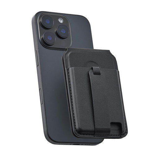 対応機種：MagSafe対応iPhone ※MagSafe非対応の機器本体やケースには使用できません。 ■セット内容：スタンド、磁気防止シート ■MagSafe カードケース スタンド iPhone用 磁気防止シート付 ブラック。対応機種：...