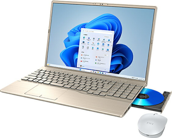 富士通株式会社。FMV A77-K3 ゴールド (Ryzen 7 7735U/16GB/SSD・512GB/Blu-ray/Win11Home64/Microsoft 365 Personal (24無線LAN：IEEE802.11be/a...