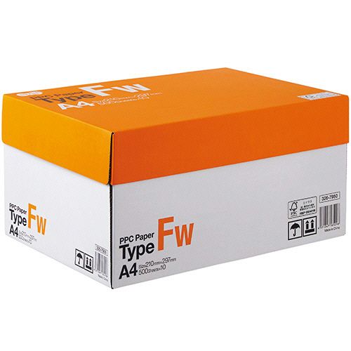 白さが際立つ高白色ペーパー。PPCFW-A4。コピー用紙 ＞ 普通紙 ＞ 特選 普通紙 ＞ 。●カラー印刷が映えるコピー用紙。A4 500枚×10冊入です。●外装箱C式（上蓋式）タイプです。文書保存などに再利用できます。
