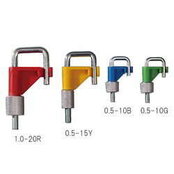 カラフルチューブクランプ ストップイット 0.5〜10φmm ブルー (1個) ライン別に4色カラーで識別ができます。黒いナットで、開閉度を調節できます。耐熱性・耐薬品性に優れています。カラフルチューブクランプ ストップイット 0.5〜10...