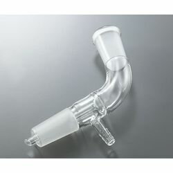 連結管（減圧用・曲管・中管付） (1個) 摺合：19/38。材質：硼珪酸ガラス-1。吸引口外径：Φ8mm。 。連結管（減圧用・曲管・中管付） (1個)。摺合：19/38材質：硼珪酸ガラス-1吸引口外径：Φ8mm。 摺合：19/38。材質：硼...