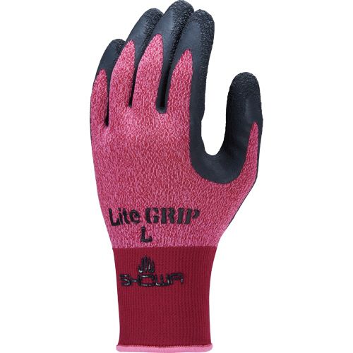 やわらかなフィット感！。NO.341-MR-1P。梱包・工具・作業用品 ＞ 安全用品 ＞ 保護具 ＞ 手袋・軍手。●色はレッド、Mサイズの天然ゴム背抜き手袋です。●葉脈状すべり止めでしっかりグリップ！。