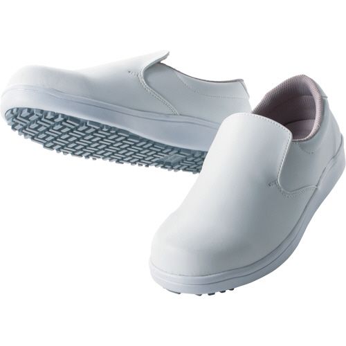 厨房・工場・現場、あらゆるシーンで大活躍。8400-WH-27.0。梱包・工具・作業用品 ＞ 安全用品 ＞ 保護具 ＞ 作業靴。●ホワイト、27cmの耐油・耐滑スリッポンです。●抗菌・防臭。●ゆったり幅広。●先芯なし。