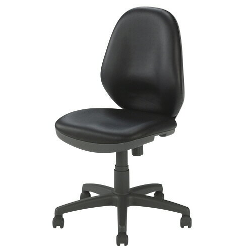 ボリュームのあるクッションで快適。OTS301-VD。オフィスファニチャー ＞ チェア ＞ オフィスチェア ＞ 。●ハイバック、PVCレザー、肘なしのOAチェアーのブラックです。