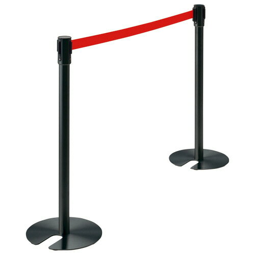 マットな質感でベルトの色がより映える。SU-661-801-2。オフィスファニチャー ＞ 受付・応接・インテリア ＞ 案内・誘導 ＞ 。●ポール＋ベースタイプ、赤ベルトでボールは黒です。●6本まで重ねられるので、収納も省スペース。●ベルト先...