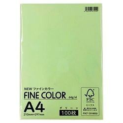 文具 ＞ OAサプライ ＞ 印刷用プリンタ用紙。コピーに適した明るく、さわやかな色合いのカラーペーパー。使い勝手の良い100枚入り。◆入数：100枚　◆坪量：64g／平方メートル　◆四六判換算：55kg　◆紙厚：0．088mm。本体色・柄：...