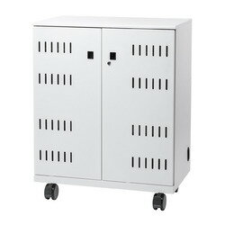 ノートパソコン、タブレットを44台収納できるキャビネットタブレットを一括で44台収納できる鍵付き保管庫です。(有効内寸：W35×D370×H290mm)収納部の底部には滑り止めクッション材が装備されています。充電用のタップ、付属ACアダプタ...