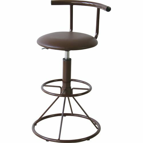 キリク キッチンハイチェア商品サイズ:W41×D44×H74-85×SH57-68cm。材質スチール(粉体塗装) ソフトレザー。組立。静的耐荷重80kg。回転式 昇降機能検索キーワード:ダイニングチェア | ブラウン