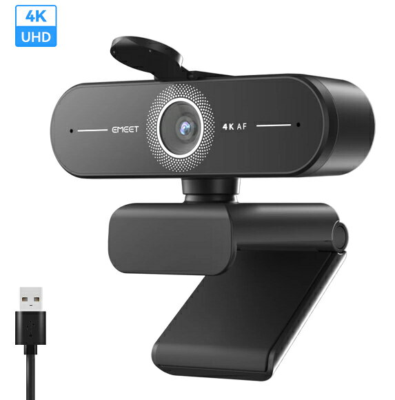 Shenzhen eMeet technology Co..Ltd.。EMEET SmartCam C60E 4K Black【4Kモデル：小型WEBカメラ 4K】■最大解像度：4K@30FPS、1080P@60FPS ■視野角：73 ° ...