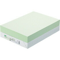 森林認証紙を使用し、環境負荷の低減に努めたカラーペーパーです。AEC-LGB4B。コピー用紙 ＞ カラーペーパー ＞ ＞ 。●500枚入の通常包装、B4 ライトグリーンのカラーペーパー、5冊セットです。