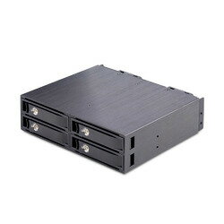 4基の2.5インチU.2(SFF-8639)NVMeドライブを1つの5.25インチベイに集約。着脱式ドライブトレイ設計●4ベイバックプレーン ●デスクトップやサーバーに4台のU.2(SFF-8639)NVMeドライブベイを追加可能 ●7mm...