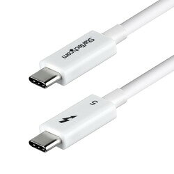 1m、ホワイト。Thunderbolt 5対応デバイス間で、80Gbps転送、8K 60Hz映像、240W電力供給のハイパフォーマンスを実現●Thunderbolt 5認証ケーブル ●双方向80Gbps転送と8K 60Hz映像出力、240W...