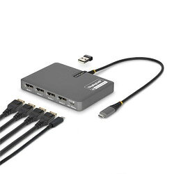 USB-C接続、4画面、4K60Hz DisplayPort、140W PDパススルー、1ポート USB-A搭載。業務を加速させるミニドッキングステーション●4台の4K 60Hz DisplayPortモニターを接続できる4画面出力対応US...