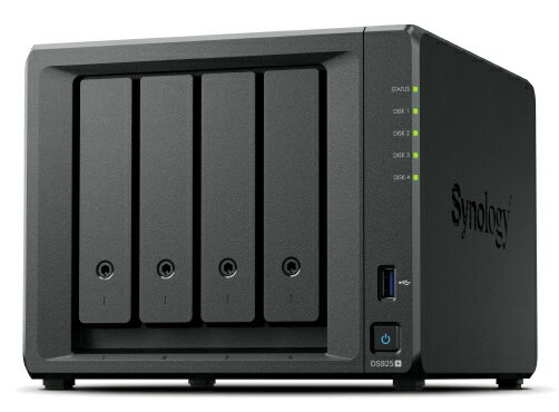 DiskStation DS925+ AMD RYZEN 1500B CPU搭載多機能4ベイNASサーバー4-bay DiskStation、AMD Ryzen V1500B (4core)、4GB RAM up to 32GB、NVMe ...