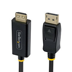 単方向仕様、ブラック。不慮の脱落を防ぐコネクター設計により、UHD映像を安定して伝送するDisplayPortからHDMIへの変換ケーブル●DisplayPort対応デスクトップPCからHDR対応4K 60Hz HDMIディスプレイへの接続...