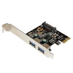 デスクトップ型コンピュータのPCI ExpressスロットにUSB 3.0ポート2口を増設【スターテック.com】外付けUSB 3.0接続ポート x2 最大データ転送速度5 Gbps SATA電源コネクタ(必須)でUSBポートあたり最大90...