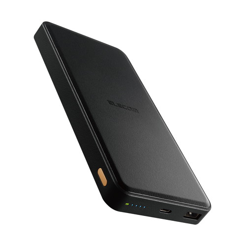 エレコム株式会社。リン酸鉄モバイルバッテリー/12000mAh/USB Power Delivery/20W出力/USB-A出力1ポート/USB-C入出力1ポート/ブラック■USB Power Delivery規格に対応し、20Wの高出力で...