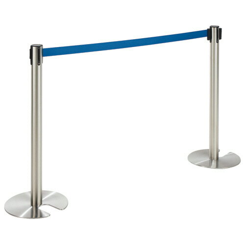 機能充実・1台4.8kgで軽量！お買い得のスタッキングタイプ。SU-660-040-3。オフィスファニチャー ＞ 受付・応接・インテリア ＞ 案内・誘導 ＞ 。●ベルト色が青のパーテーションスタンド、2台です。●ゆっくり巻き戻るので安全。●...