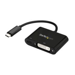 USB Type-C - DVIアダプタを使用し、USB-Cポート1口でDVIビデオの出力とノートパソコンの充電に対応【スターテック.com】●DP 1.2 Alt モード、HBR2対応のUSB-CアダプタでDVIディスプレイに接続(DVI...