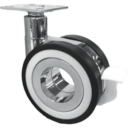 車輪中央部が空洞になっているデザイン性の高いキャスターです。KOO-PS-75。梱包・工具・作業用品 ＞ 作業用品 ＞ キャスター ＞ 標準キャスター。●ほこりなどが溜まりにくい形状にもなっています。