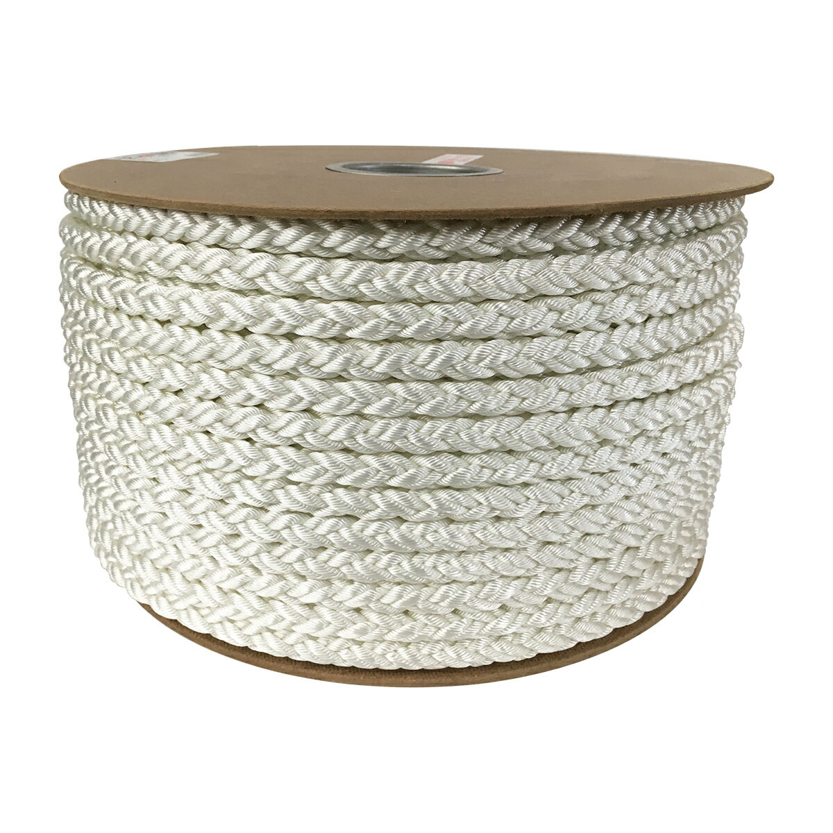 ドラムに巻き取ったタイプ必要な長さにカットして使用マリンレジャー（ヨットロープ・係留ロープ）に品番：RD-6規格：12mm×100m先端加工：テープ止め検索ワード：ロープ ポリエステル クロス打 ロープ ドラム巻 ユタカメイク ロープ 荷造...