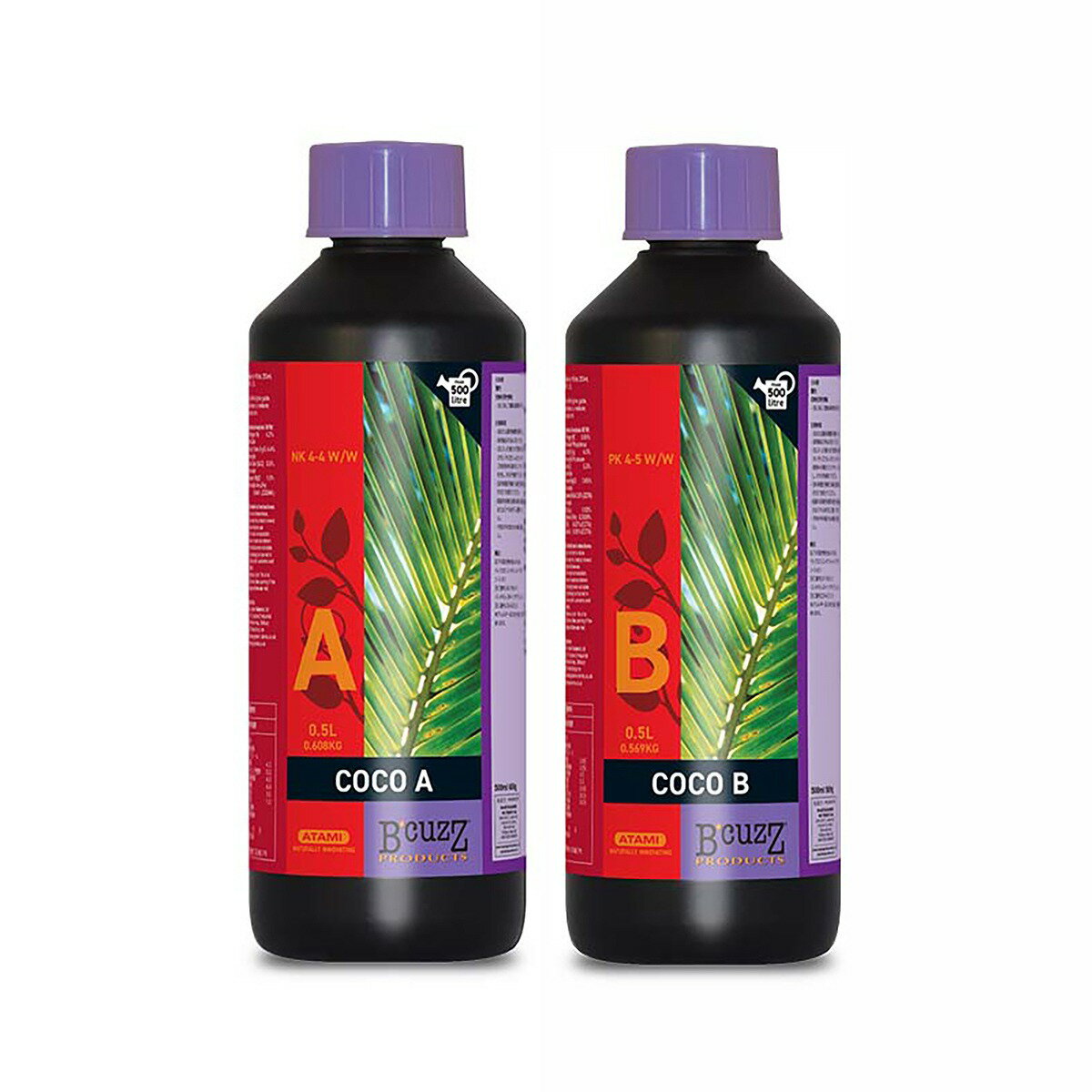 B'cuzz CoCo A&Bは、丈夫で健康な植物に成長するために必要な栄養素が含まれており、植物の一生を通して使用可能な肥料です。CoCo培地には元々カリウムを豊富に含んでいて、ゆっくりと放出されてきます。しかし、カルシウムがほぼ皆無とな...