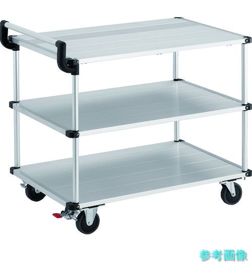 メーカー：トラスコ中山(株) 在庫状況：仕入先取寄せ品 納期：お支払い確認後、2〜3週間以内出荷予定（欠品時は早急にご連絡いたします。） 商品特長：●スチール製運搬車に比べて非常に軽量なアルミ製運搬車です。●キャスターに省音キャスターを採用...