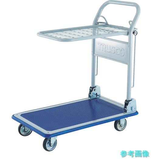 メーカー：トラスコ中山(株) 在庫状況：仕入先在庫品 納期：お支払い確認後、3営業日以内出荷予定（欠品時は早急にご連絡いたします。） 商品特長：●メッシュタイプの上段を内蔵し、いざという時に2段台車としても使えます。●ハンドル部に内蔵した天...