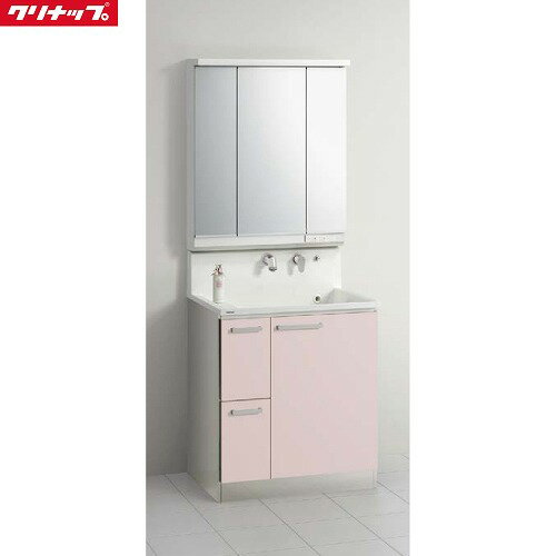 サイズ(mm)間口750/奥行575/高さ1950扉カラースムースロゼ水栓壁出し水栓ミラーミラーキャビネット(3面鏡/LED) 品番:M-753SRNEキャビネット洗面化粧台引出しタイプ 品番:BSRH752JSSWEQUSI 注意事項仕様...