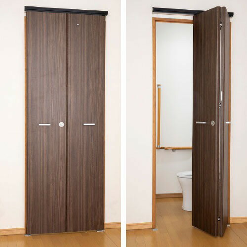 商品説明アウトセット折戸 住宅改修用 枠加工ナシで省施工!ドアを折戸に取替えできます。 短時間でドアを折戸に取替えできる折戸セットです。 上吊りレールを採用しているため、軽い力で開け閉めできます。 木調シートで高級感のある仕上りにできます。...