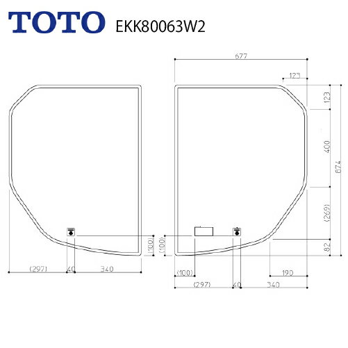 風呂ふた 組みふた バスルーム 新築マンション用 RD ワイド浴槽 1400用 TOTO [EKK80063W2] 旧部品品番：EKK80063W EKK80063W1 割フタ 断熱材なし仕様