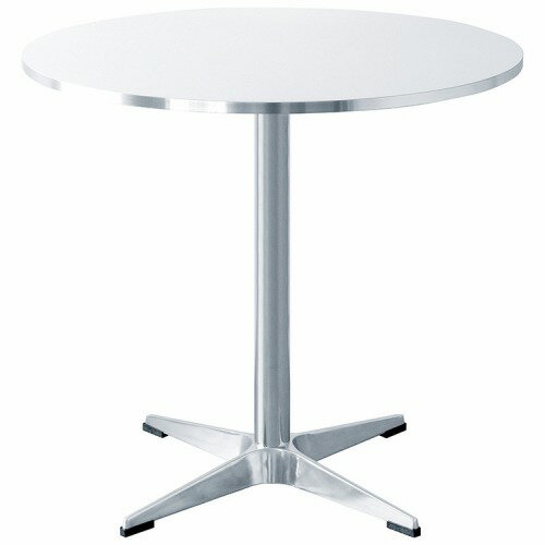 商品説明側面カラーがアクセントになるラウンド天板と、光沢の美しいシルバー脚がお部屋に映えるカフェテーブル『Caredo（カレド）』。 二人掛けに丁度良い幅80cmサイズで、お食事や作業に最適。サイズ幅80×奥行き80×高さ75cm主材質MD...