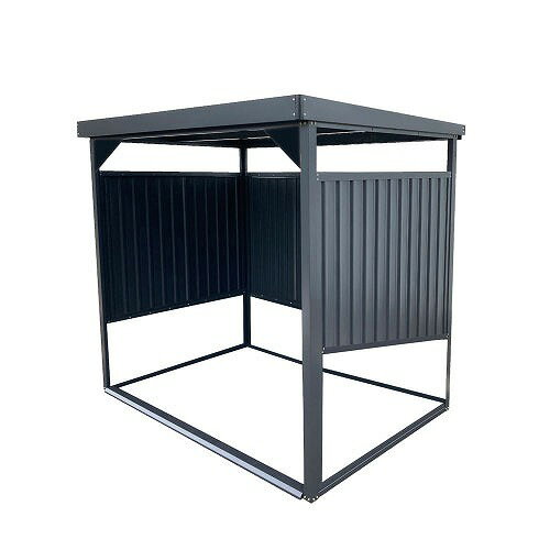 商品説明ブラック色でスタイリッシュな多目的に使用できる万能物置！バイク・自転車置き場にも使用でき、奥行きもあるので色々な収納に役立つ多目的万能物置(オープン型物置)です。ガルバニウム鋼板使用で、強度もあり、錆に強い仕上げになっています。3枚...