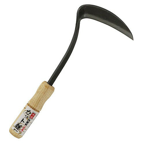 商品説明左利き用のカット鎌です。 【用途】 除草作業。 【機能】 ●刃部は切れ味が持続する鋼付です。 【仕様】 ●刃部：鋼付。 ●左利き用。 【材質】 ●刃部：刃物鋼(鋼付)。 ●柄：椿。 【注意事項】 ●本来の用途以外には使用しないで下さ...