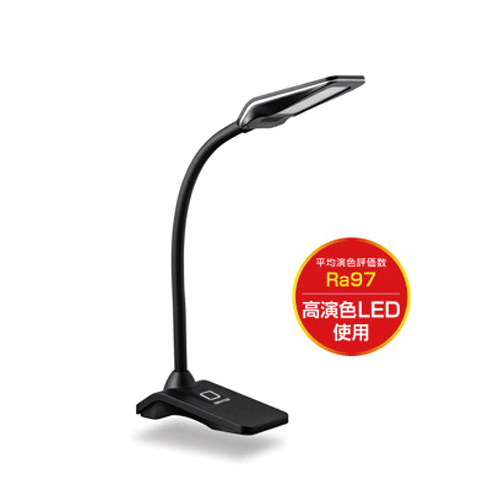 メーカー希望小売価格はメーカーカタログに基づいて掲載しています 眼のことを考えたデスクライト ブルーライト軽減＆太陽光に近い自然な光で眼が疲れにくい 明るさ3段階調光 DK-R269BKの特徴 ○眼のことを考えたデスクライト：高演色（Ra9...