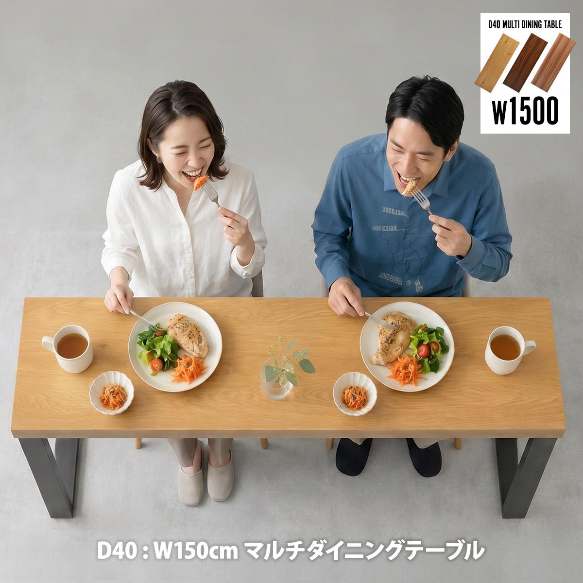 ■ 商品説明 木目の美しさと、シャープなブラックスチール脚を組み合わせた、モダンデザインのカウンターテーブル。天板には傷や汚れ、水分に強いメラミン素材を使用しており、日常使いしやすく、お手入れも簡単です。奥行400mmのスリム設計なので、限...