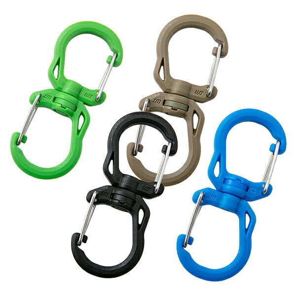 360度回転するカラビナが上下に付いたカラビナです。 ※クライミング等ではご使用いただけませんので、ご注意下さい。 サイズ： 9 cm キーワード：アクセサリカラビナ アウトドア スポーツ 登山 トレッキング クライミング ボルダリング ハ...