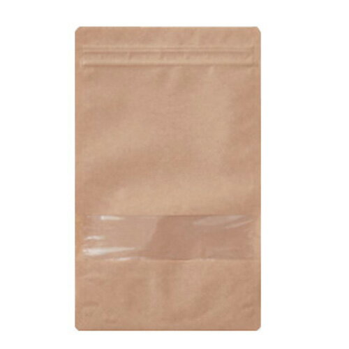 ■1枚あたり64.35円■表面にクラフト紙を貼った、自然な風合いのスタンドパックです。■紙という自然素材から受けるナチュラルな印象が内容物を引き立たせます。■窓付のため自然な風合いを損なわず、内容物の確認が容易です。■透明の窓もガスバリア性...