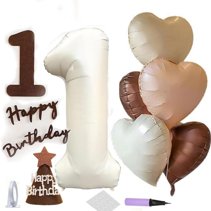 HAPPY BIRTHDAY 誕生日用飾り付けセット 和装 バースデー 誕生日 バースデーケーキ アルミバルーン 数字バルーン 記念撮影 1-5岁【くまバルーン】バースデーケーキを持った大きなくまさんのアルミバルーン。可愛らしい誕生日用のく...