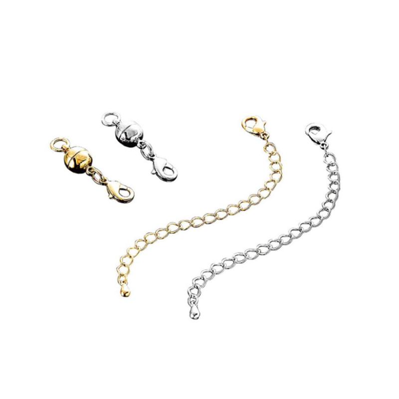 コモライフ 付け外し簡単 ネックレスの留め具 (2色組) アクセサリー パーツ マグネットクラスプ 延長 金具ネックレスの留め具が小さく、付け外しずらい方にワンタッチで簡単に着脱できるマグネットタイプ全長約10cmの延長チェーン付きで、長さ...