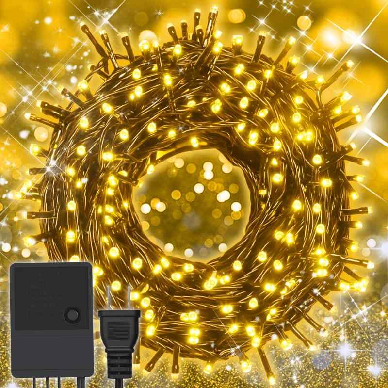 KOZUMUWAN イルミネーションライト ストリングライト 100球 10m コントローラ付 LED コンセント式 クリスマスライト ハロウィン クリスマスツリー メモリ記憶 屋内用 8点灯パターン 看板点灯 イ【超高輝度LEDライト】ス...