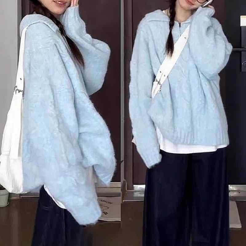 [ "・素材: 毛混紡", "・柄: 無地", "・厚さ: 厚手", "・スタイル: プルオーバー", "・組み合わせ: シングル", &q...