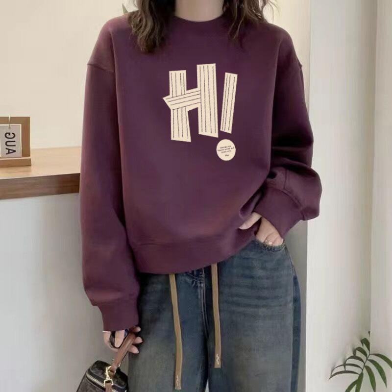 ・图案: 纯色・款式: 平面・版型: 常规・组合形式: 单件・衣长: 普通款(50cm<衣长≤65cm)・袖长: 长袖・袖型: 飞飞袖・领型: 圆领・厚薄: 中等・流行元素: 螺纹, 拼接, 印花・工艺: 印花/印染・面料名称: 涤纶...