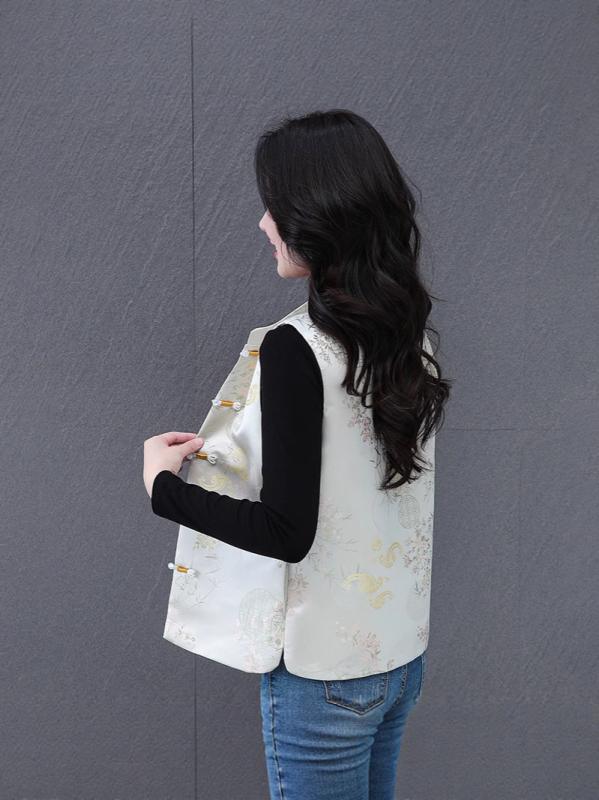 ・款式: カーディガン・衣長: 普通(50cm・領型: スタンドカラー・柄: 植物と花・流行の要素: ボタン・素材: ポリエステル・主な生地の組成: ポリエステル（ポリエステル繊維）・カラー: イエロー, オフホワイト・サイズ: M, L,...