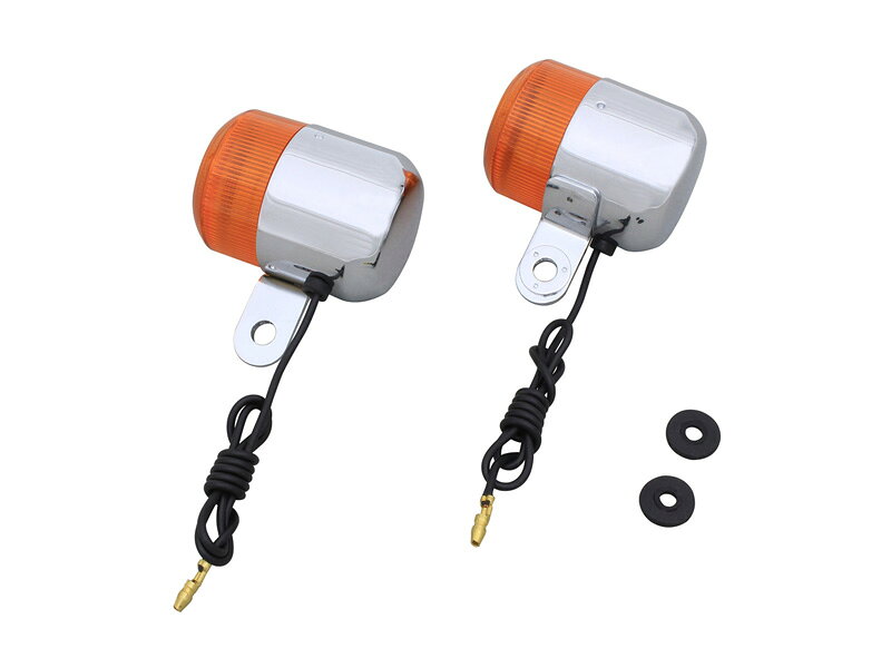 【品名】 ネオクラシックウインカー　2個入り（左右　各1個） 【品番】 200072-10 【特徴】 4Lモンキー＆初期ダックスタイプのミニ樽型ウインカー ◆2個入り（左右　各1個） ◆12V-10Wバルブ付属 ◆ウインカーステー穴径　6m...