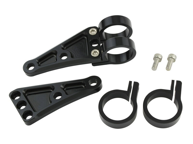 【品名】 ビレットライトステー　31mm 【品番】 405131-06 【特徴】 アルミ削り出しのライトステーです。 ◆フォーク対応径：31mm ◆ウインカー取り付け穴径：M8 ◆アルミ削り出し／アルマイト仕上げ ◆日本製 【仕様】 カラー...
