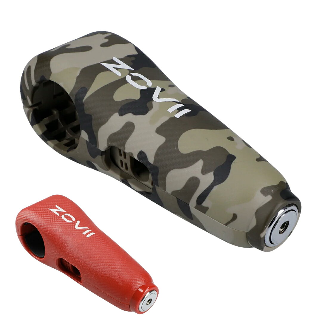 【品名】 ZOVII AlarmedGripLock CAMOGREEN ZHL-CG 【特徴・仕様】 ZOVIIアラームグリップロックは強固なナイロンボディー。軽量で持ち運びにも最適なバイクロック。 10mmの超硬強化鋼製ロッキングピンを...