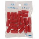 【 特 長 】 ● 裸圧着端子用の絶縁キャップです。 ● 50個入り 【 仕 様 】 ■ 材質：ポリ塩化ビニル ■ 定格電圧：600V ■ 最高使用温度：60℃ ■ 適用端子：5.5mm2用 ■ 色：赤 ■ サイズ：単位mm（記号は画像をご...